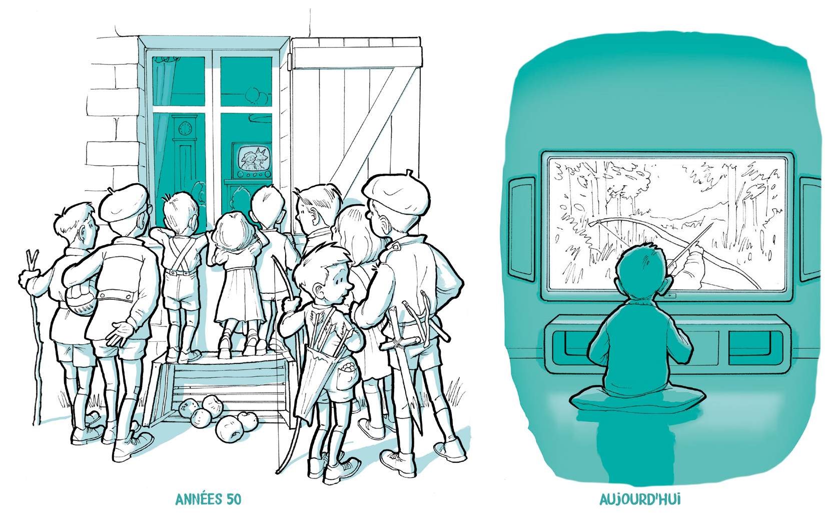 dessin hier et aujourd'hui - Ariena